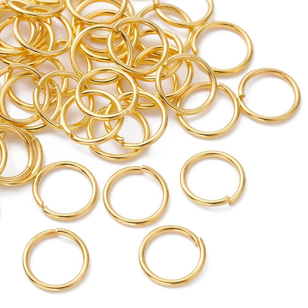 Brass Open Jump Rings Round Rings Golden 18 Gauge 10x1mm Inner Diameter ...