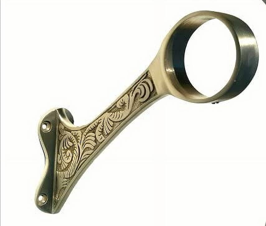 Brass Ornate Bar Mount Bracket with Finish- 2" OD Bar Foot Rail Bracket ...