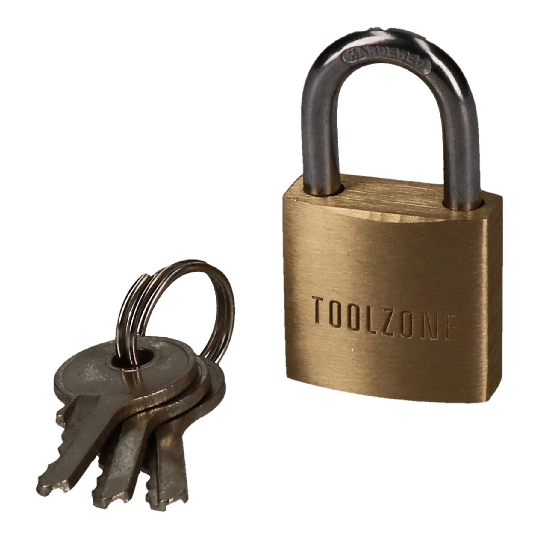 Brass Padlock 50mm Heavy Duty Shed Garage Chain Security Lock TE365 ...