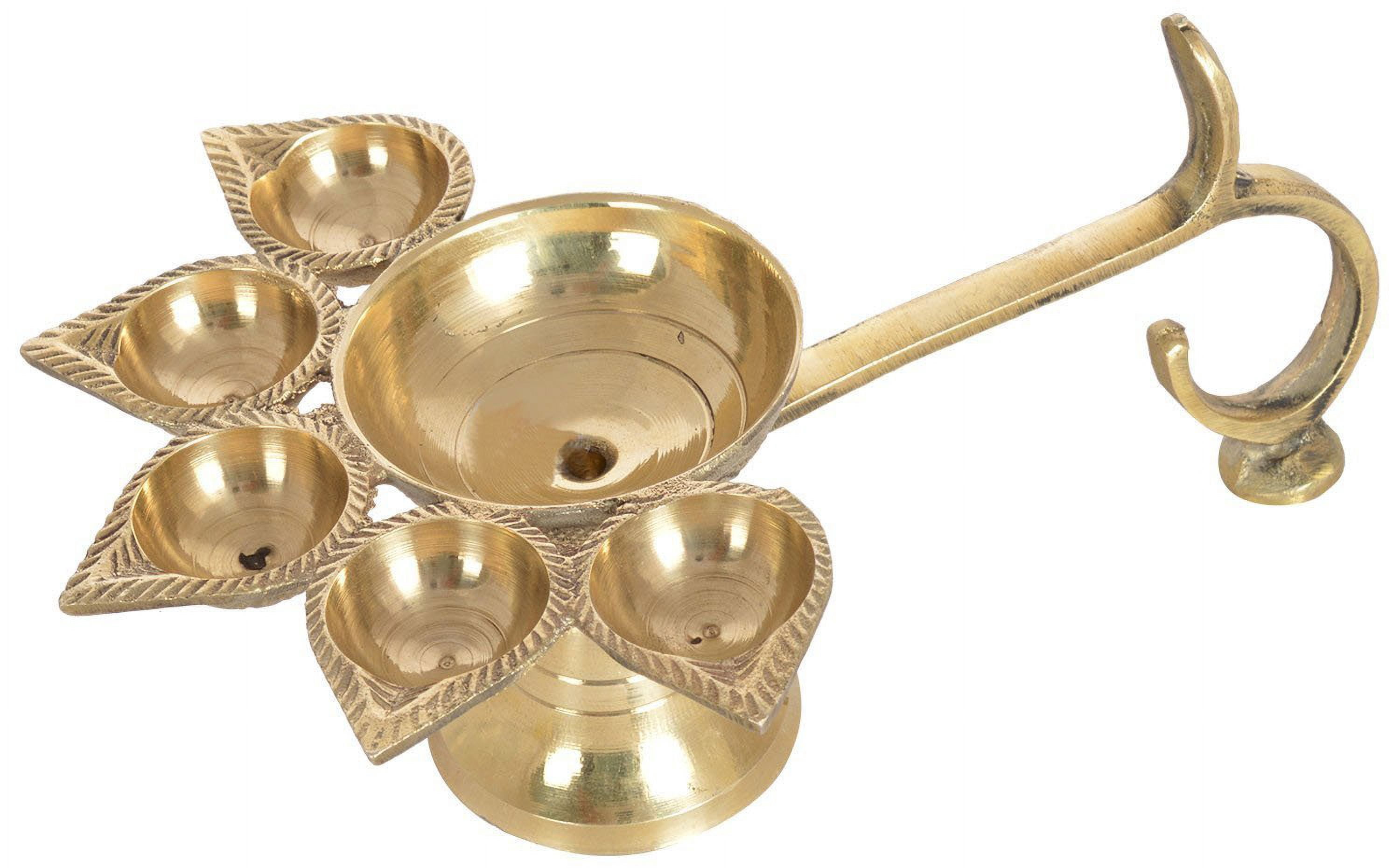Brass Panch Diya For Puja Small Size Panch Aarti Lamp Pancharti Diya ...