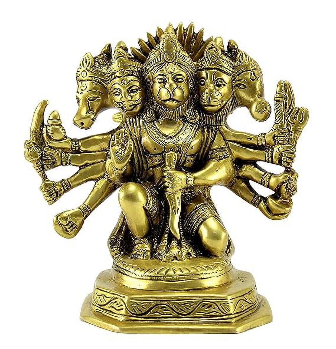 Brass Panchmukhi Hanuman Anjaneya Pavan Putra Bajrangbali Idol Murti ...