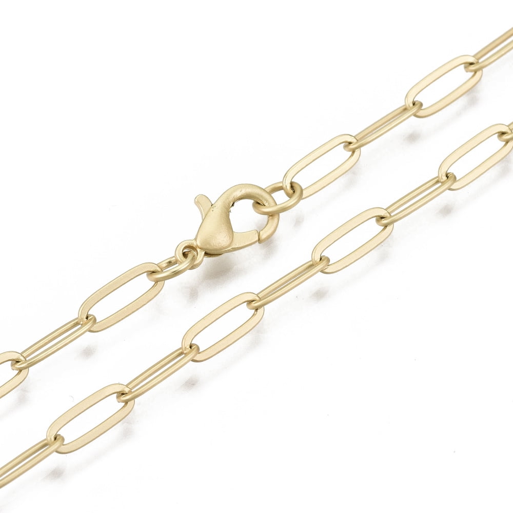 Brass Paperclip Chains Drawn Elongated Cable Chains Necklace Making ...
