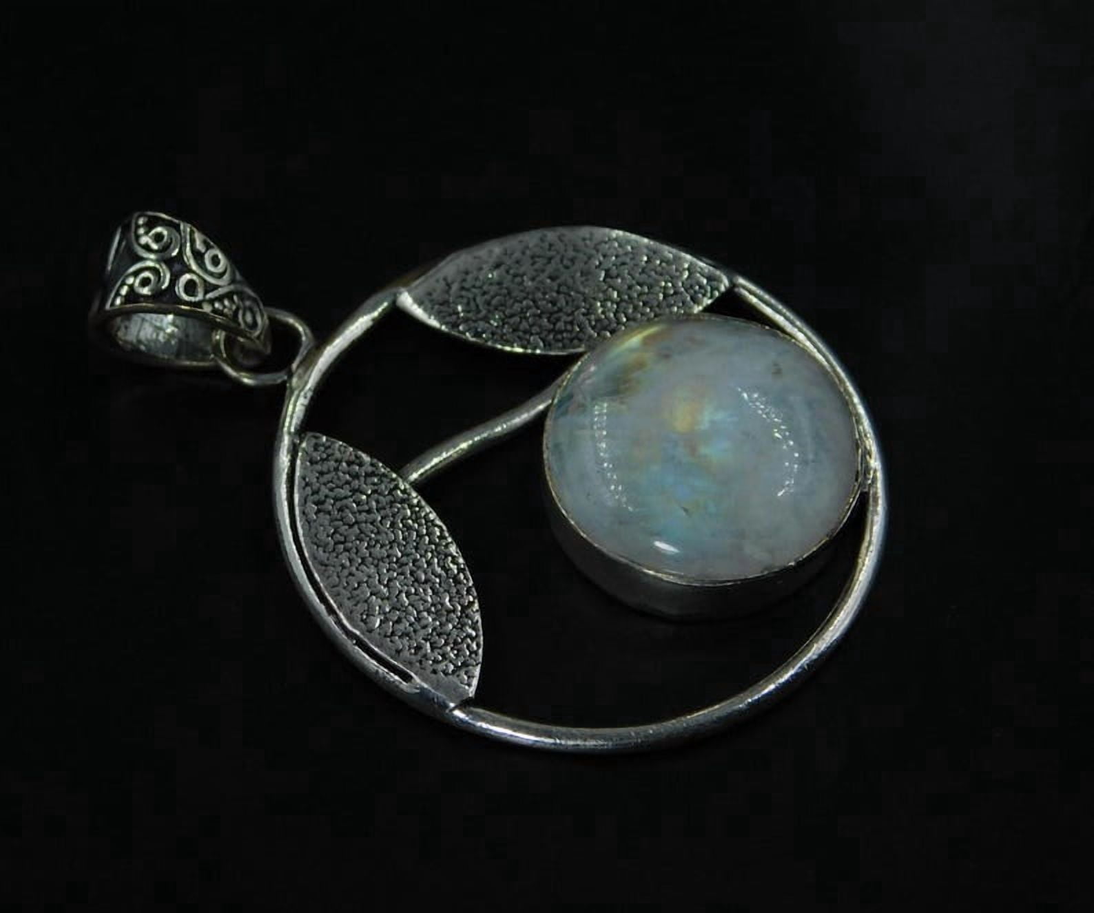 Brass Pendant with Rainbow Moonstone – Handmade Artistic Antique ...