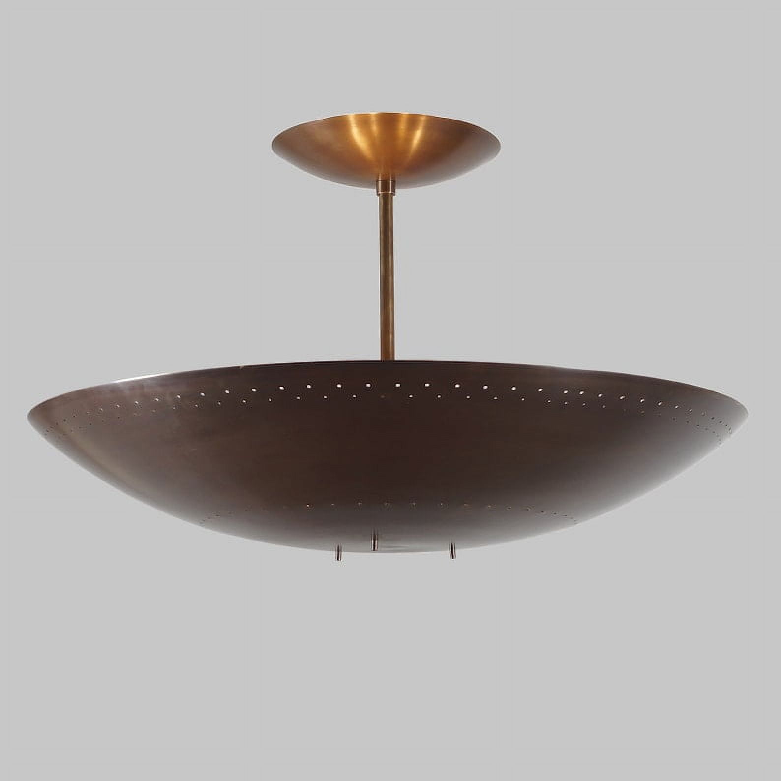 Brass Perforated Ceiling Flush Mount Pendant Light Fixture Mid Century ...