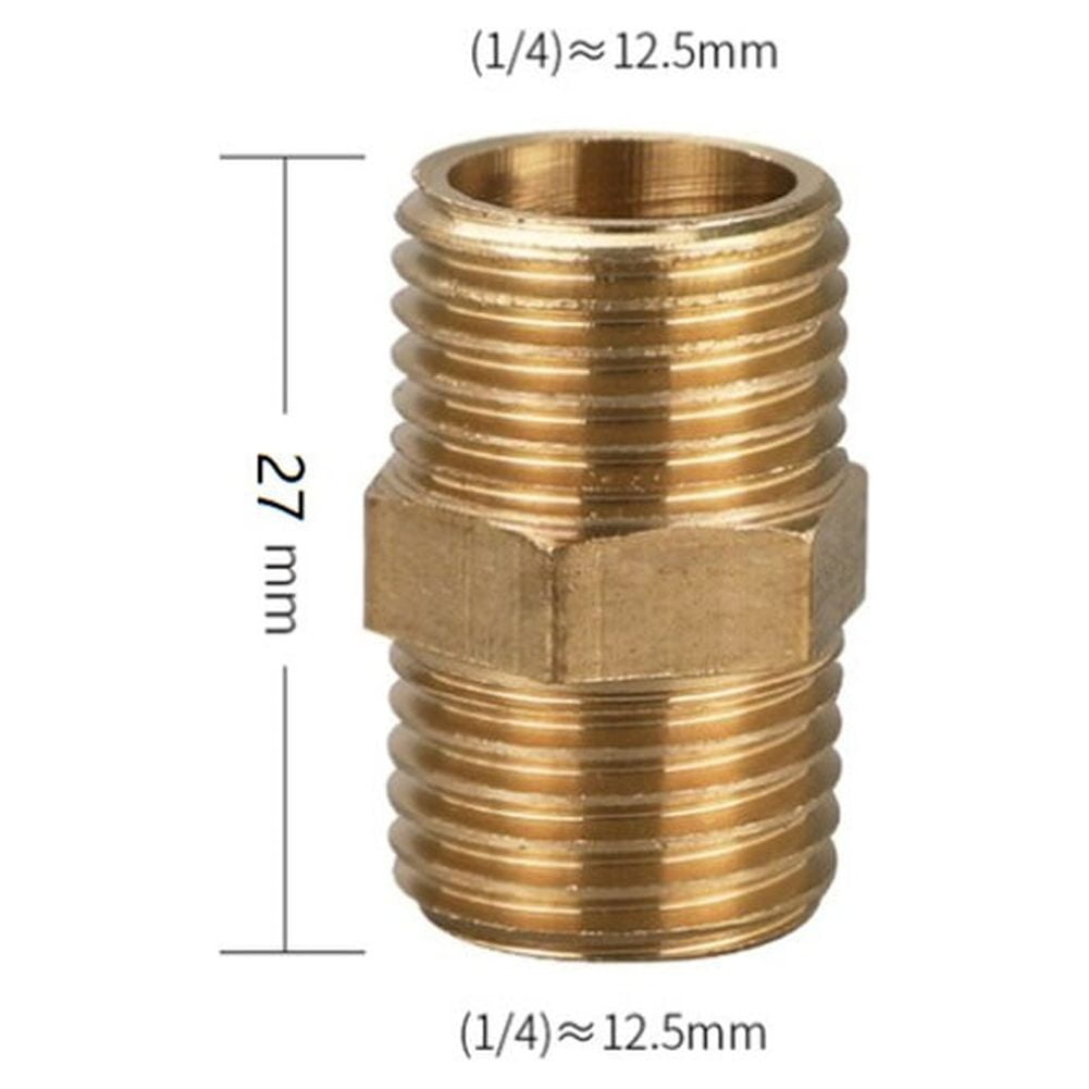 Brass Pipe Adapter Air Line Hose Compressor Connector 1 4 Male to Male ...