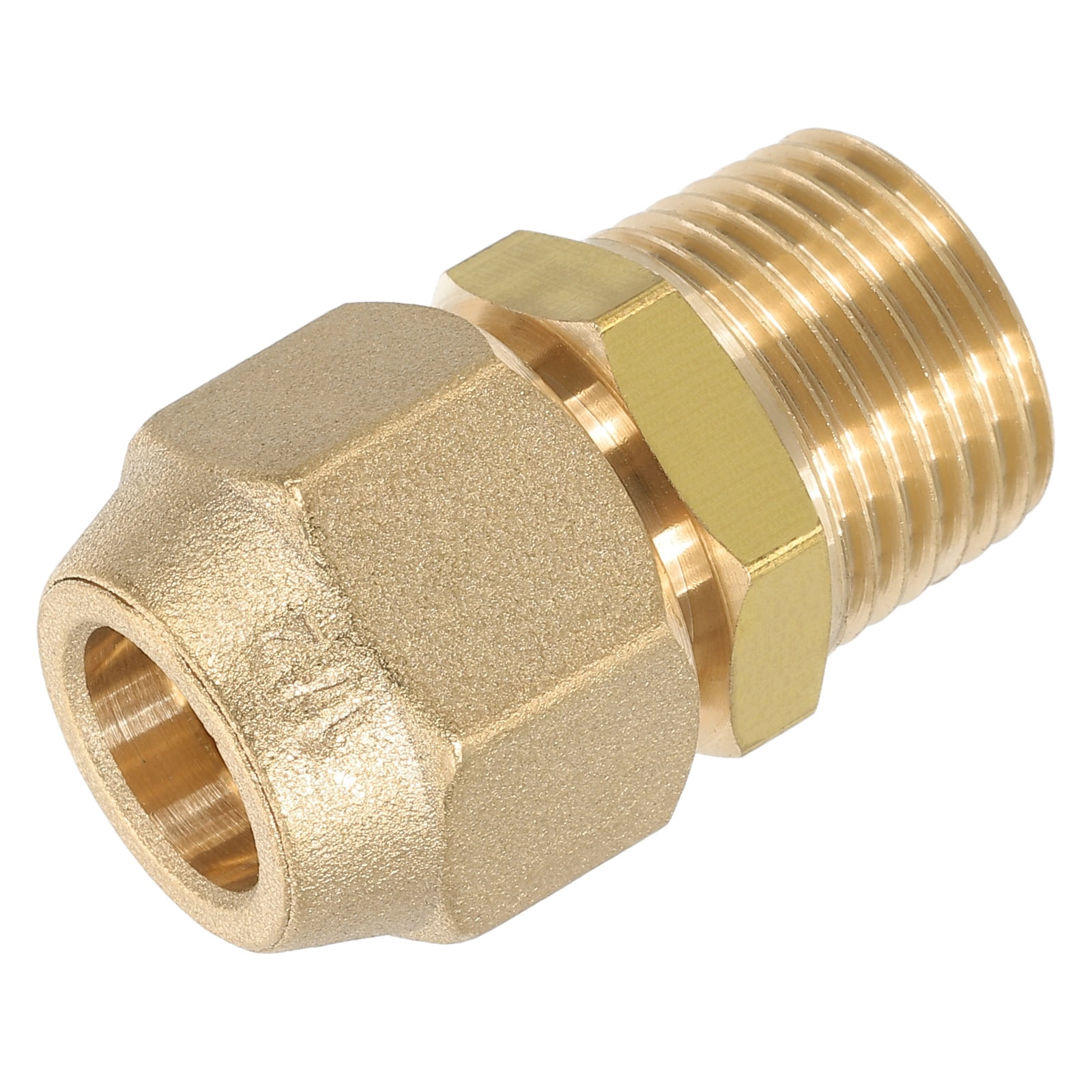 Brass Pipe Fitting, 1/2SAE 45° Flare Male x 1/2NPT Male Thread Brass ...