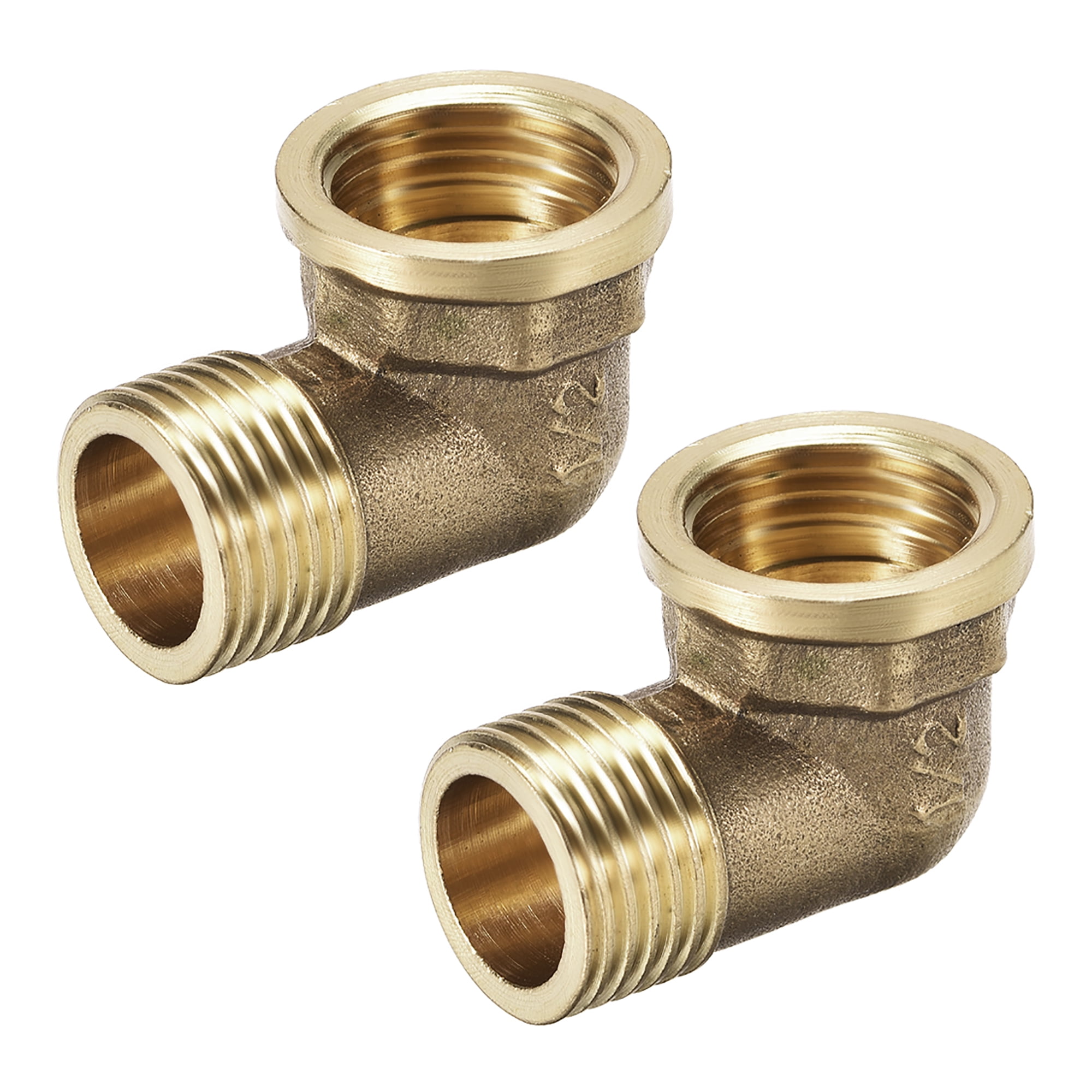 Brass Pipe Fitting,90 Degree Elbow,1/2 PT Male x 1/2 PT Female 2pcs - Walmart.com