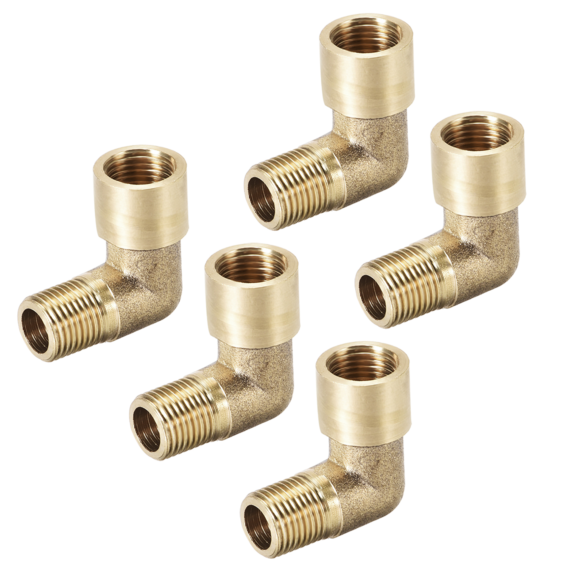Brass Pipe Fitting,90 Degree Elbow,1/8 PT Male x 1/8 PT Female 5pcs - Walmart.com