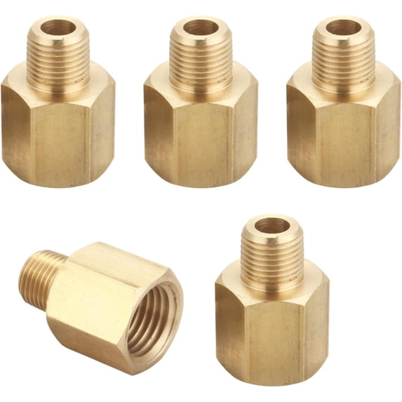 Brass Pipe Fitting, Adapter, 1/8 Inch NPT Male Pipe x 1/4 Inch NPT ...