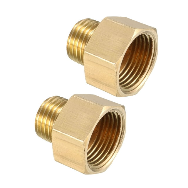Brass Pipe Fitting, Adapter G1/4 Male x G3/8 Female Coupling 2pcs - Walmart.com