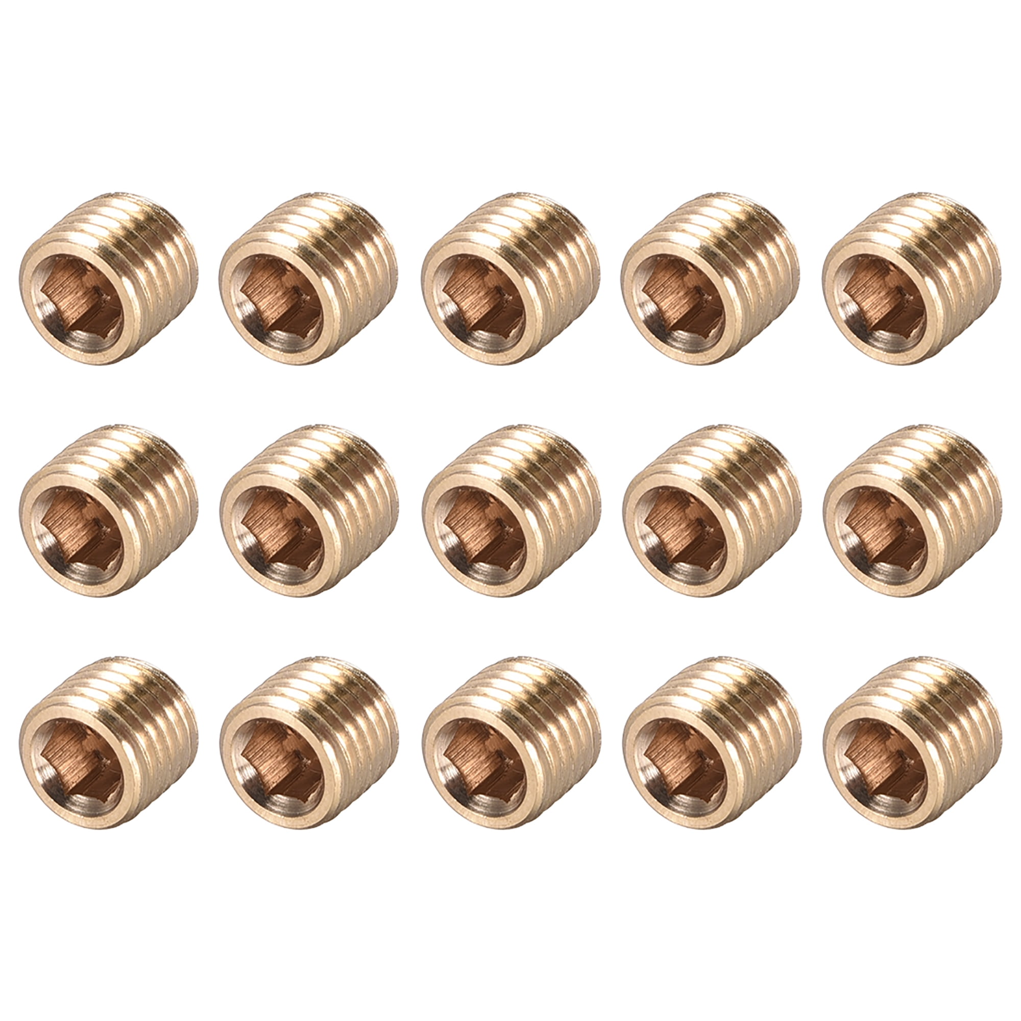 Brass Pipe Fitting - Hex Counter Sunk Plug 1/16NPT Male Socket Drive ...
