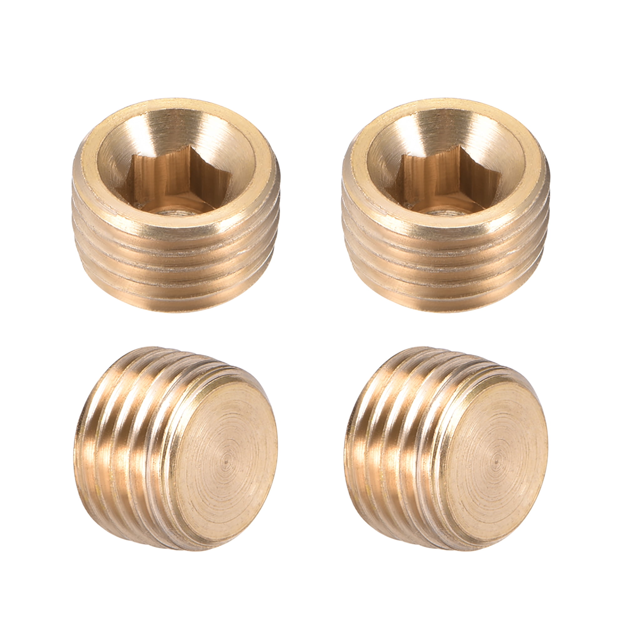 Brass Pipe Fitting, Hex Counter Sunk Plug, 1/4 Inch G Male Pipe 4pcs ...