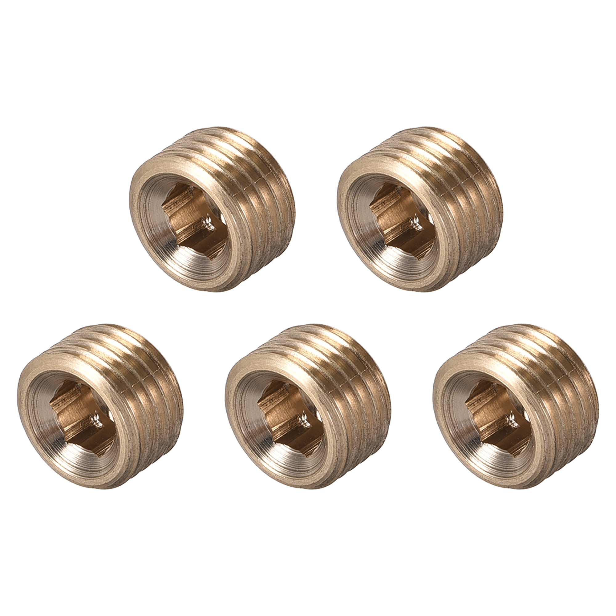 Brass Pipe Fitting - Hex Counter Sunk Plug G1/4 Male Socket Drive Countersunk Pipe Plugs 5 pcs ...