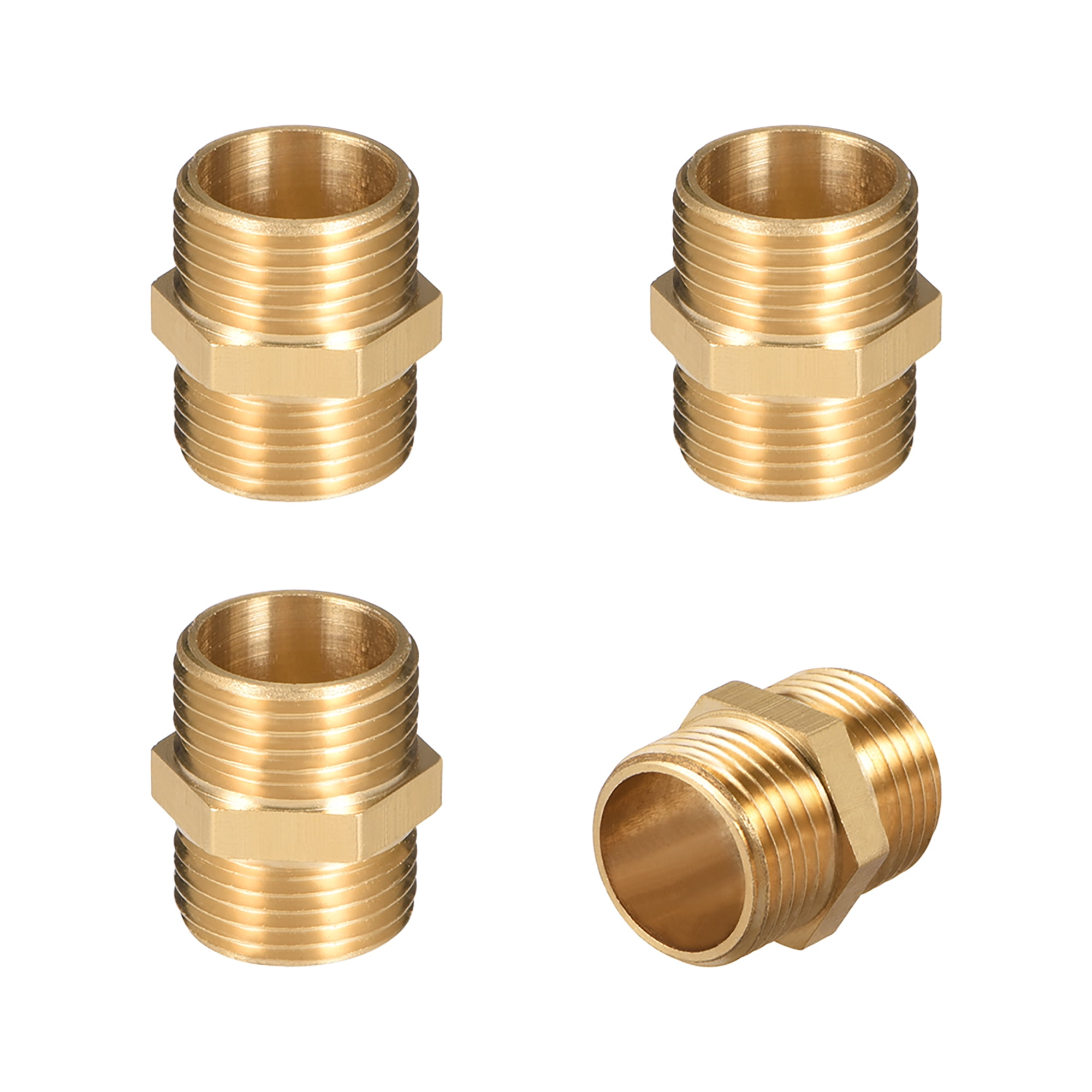 Brass Pipe Fitting Hex Nipple, 3/8" x 3/8" G Male Pipe Brass Fitting ...