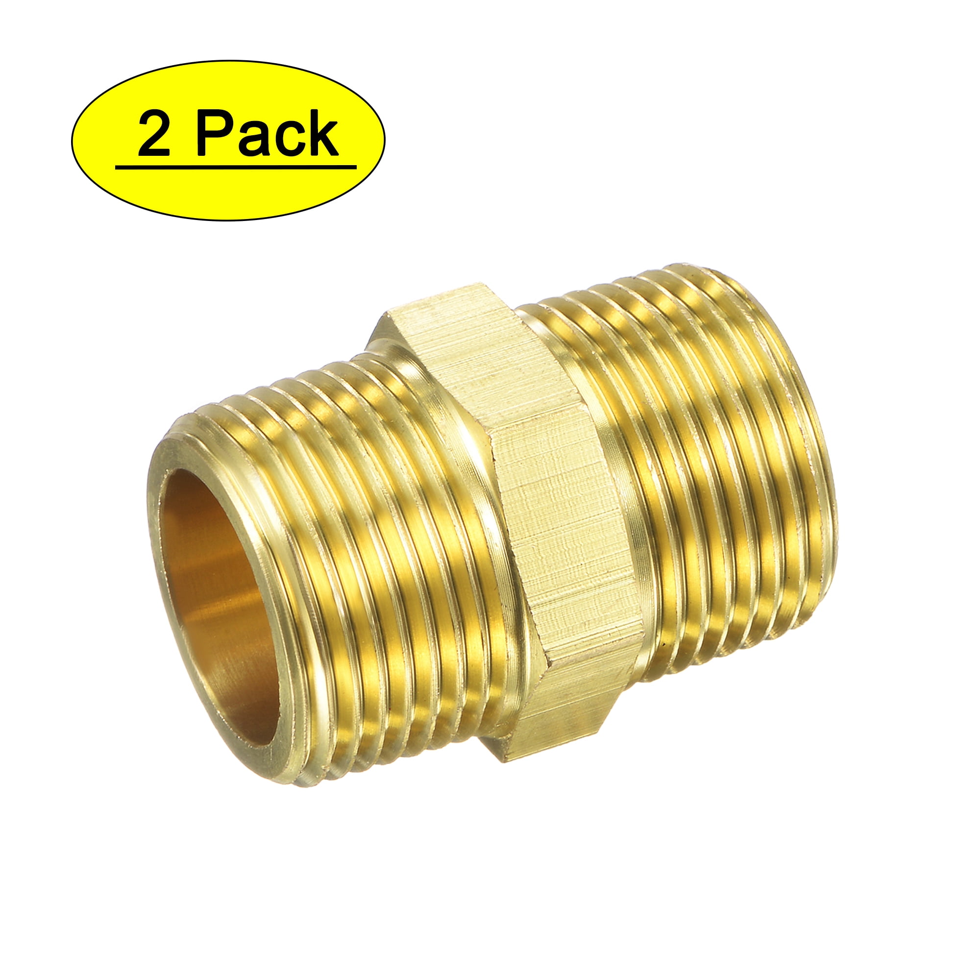 Brass Pipe Fitting Reducer Adapter 3/4NPT Male x 3/4NPT Male for Water ...