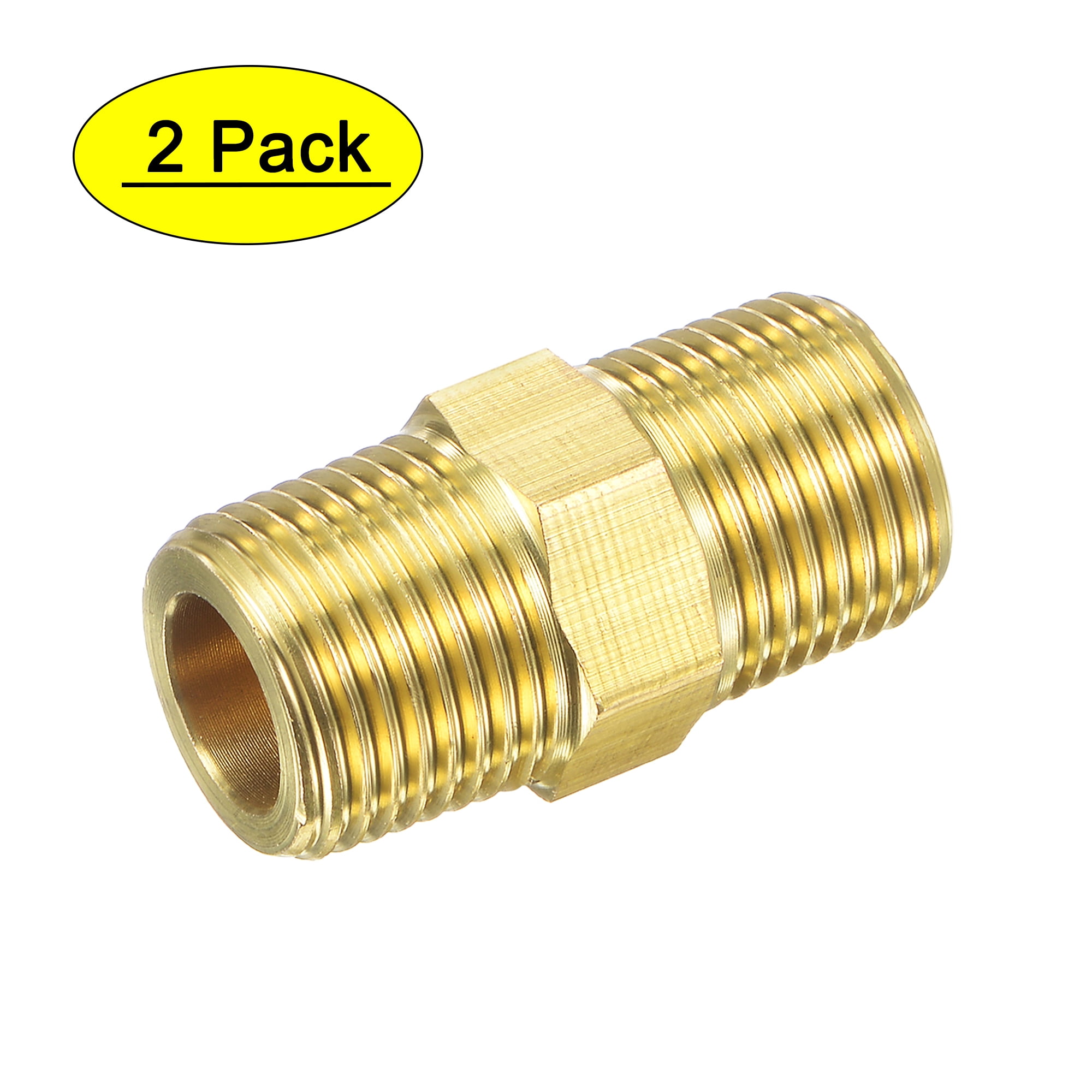 Brass Pipe Fitting Reducer Adapter 3/8NPT Male x 3/8NPT Male for Water ...