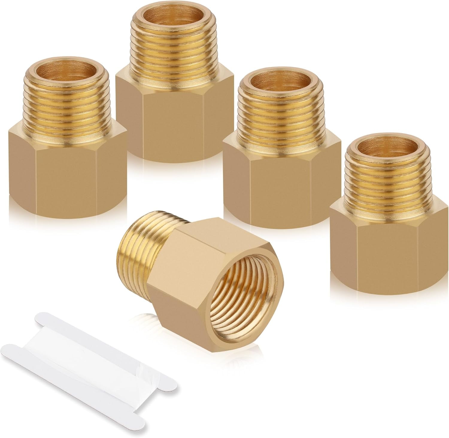 Brass Pipe Fittings,3/8" NPT Thread Male to 3/8" NPT Thread Female Reducer Adapter Extension ...