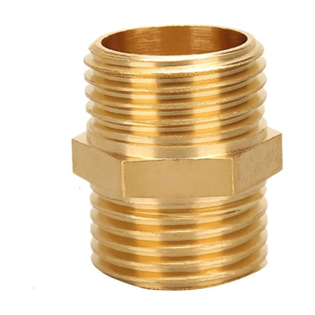Brass Male to Male Pipe Adapter Fitting Hexagon Adapter Straight ...