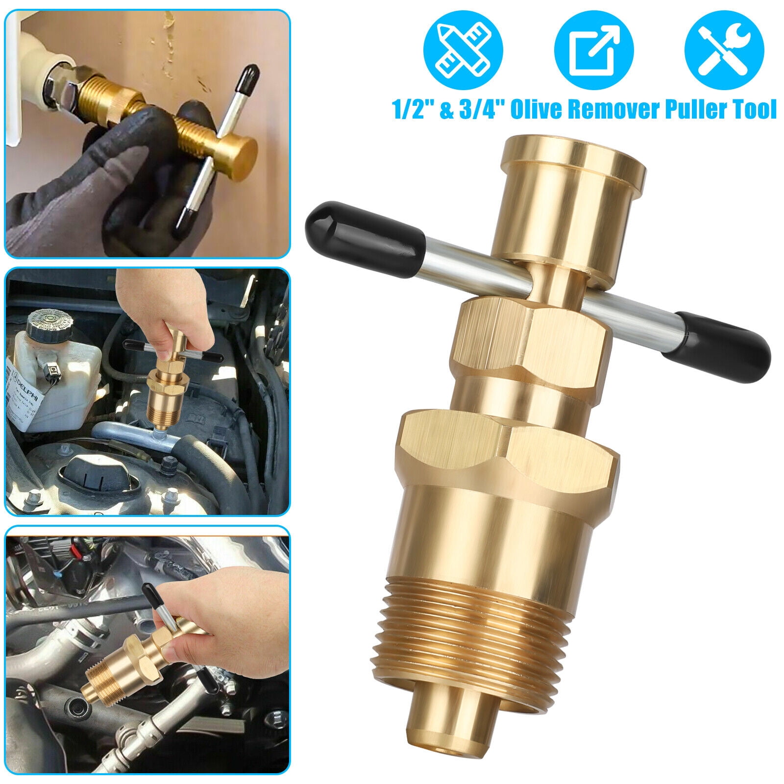 Brass Pipe Olive Fitting Thread Remover 1/2'' & 3/4'' Ferrule Sleeve ...