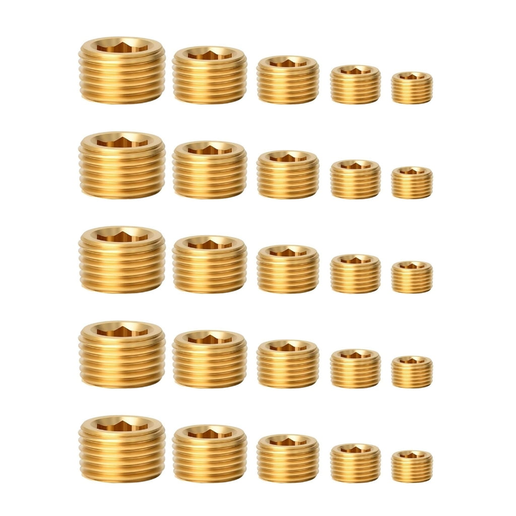 Brass Pipe Plugs Set 10/25pcs for High Temperatures and Pressure ...