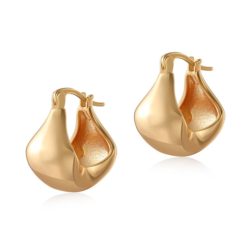 Brass Plated 18K Real Gold Bird Cage Retro Ear Clip Metal Feeling Small ...