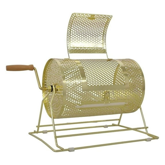 Brass-Plated Raffle Drum with Wooden Handle - Large Capacity Lottery ...