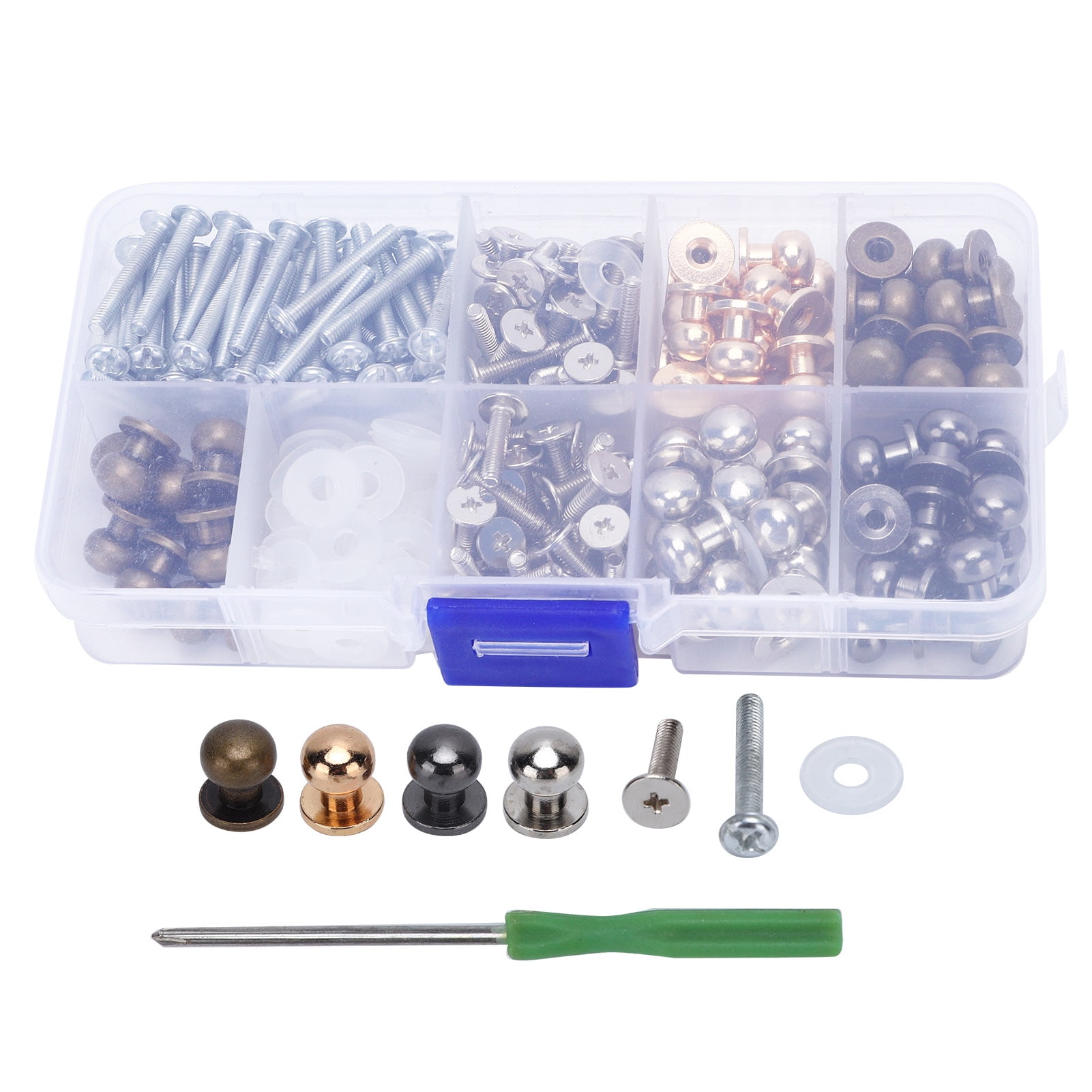 Brass Plating Round Head Button Stud Leather Screw Rivet Drawer Pull ...