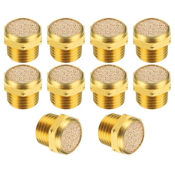 Brass Pneumatic Exhaust Muffler G 1/4 Sintered Bronze Air Compressor ...