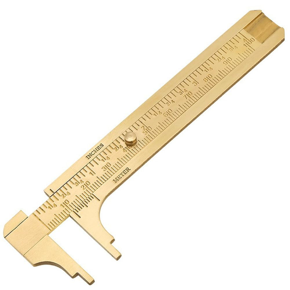Brass Pocket Caliper with Double Scale Sliding Gauge Bead Measuring ...