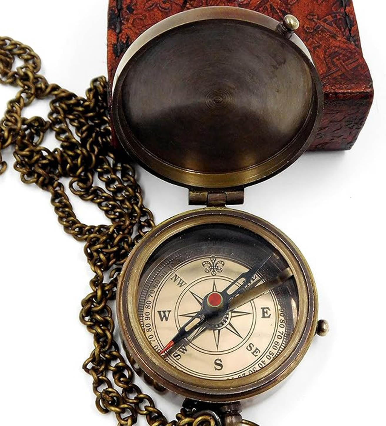 Brass Pocket Compass Hand Made Fully Functional Compass Antique ...