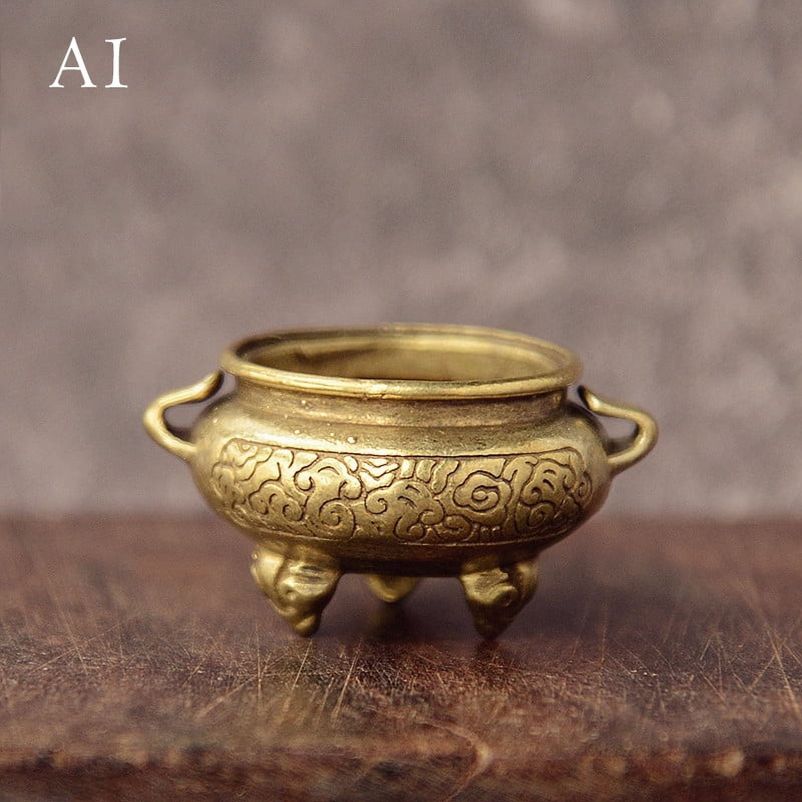 Brass Pocket Lotus Jiuding Incense Burner Hollow Incense Mini Incense ...