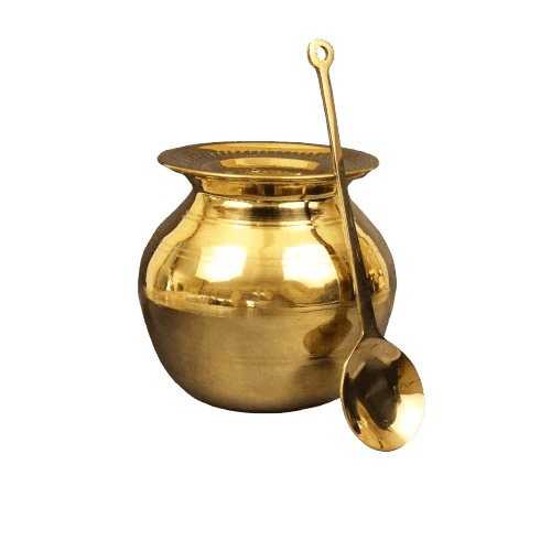 Digitouch Design Brass Pongal Pot Set, - Cookware with Lid & Ladle ...