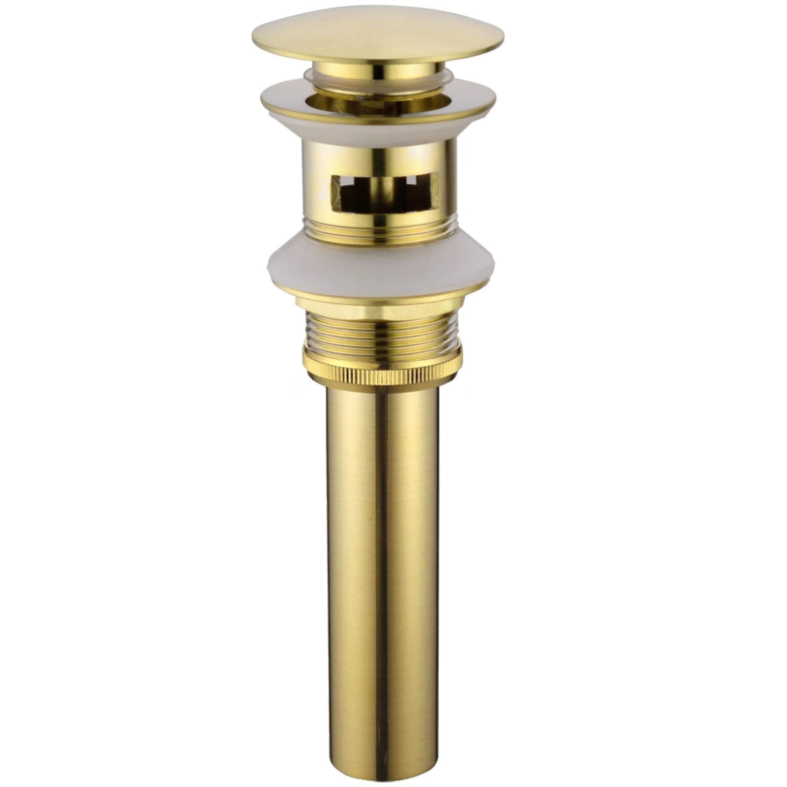 Brass Pop Up Sink Drain Stopper with overflow Bathroom Faucet Vessel ...