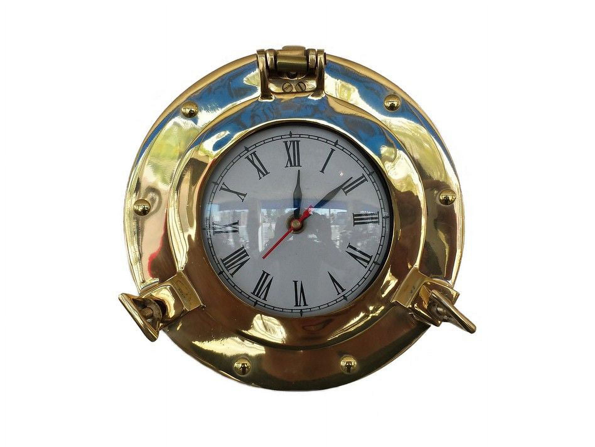Brass Porthole Clock 8" Maritime Clocks Beach Home Decorating Ideas ...