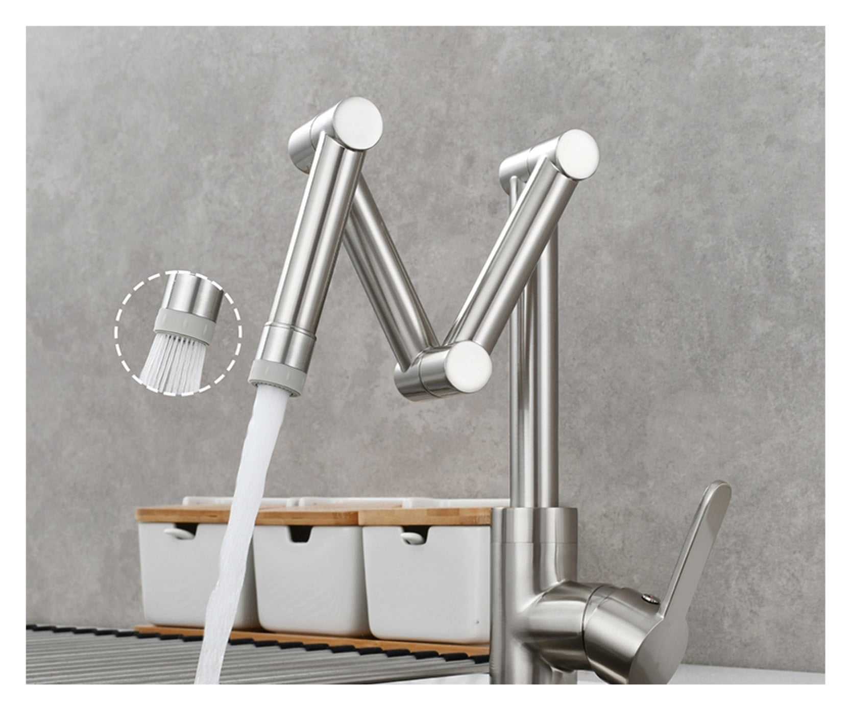 Brass Pot Filler Faucet Deck Mounted Three-Section Extension Folding ...