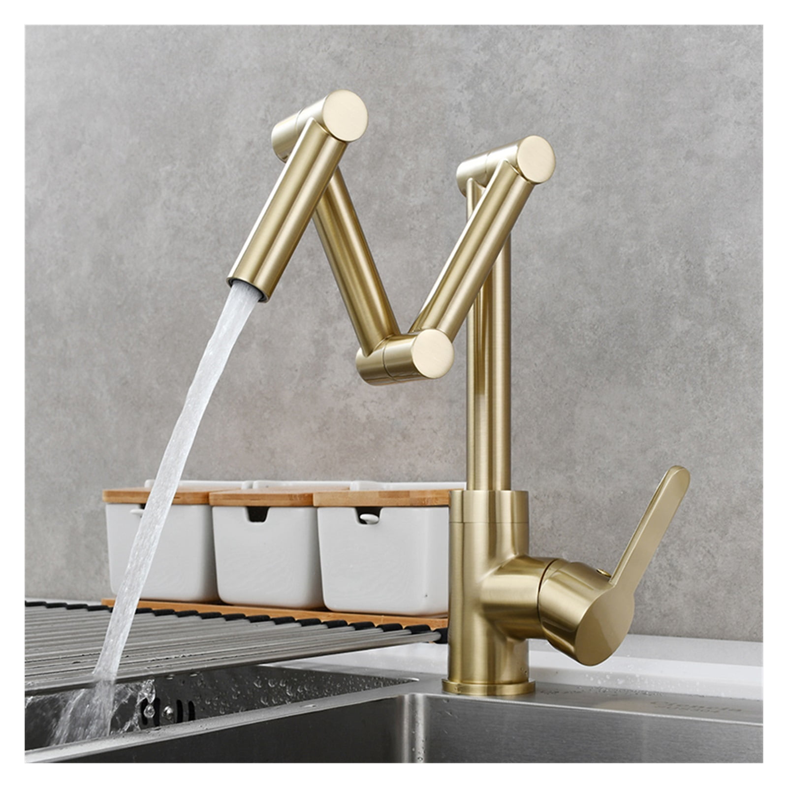 Brass Pot Filler Faucet Deck Mounted Three-Section Extension Folding ...