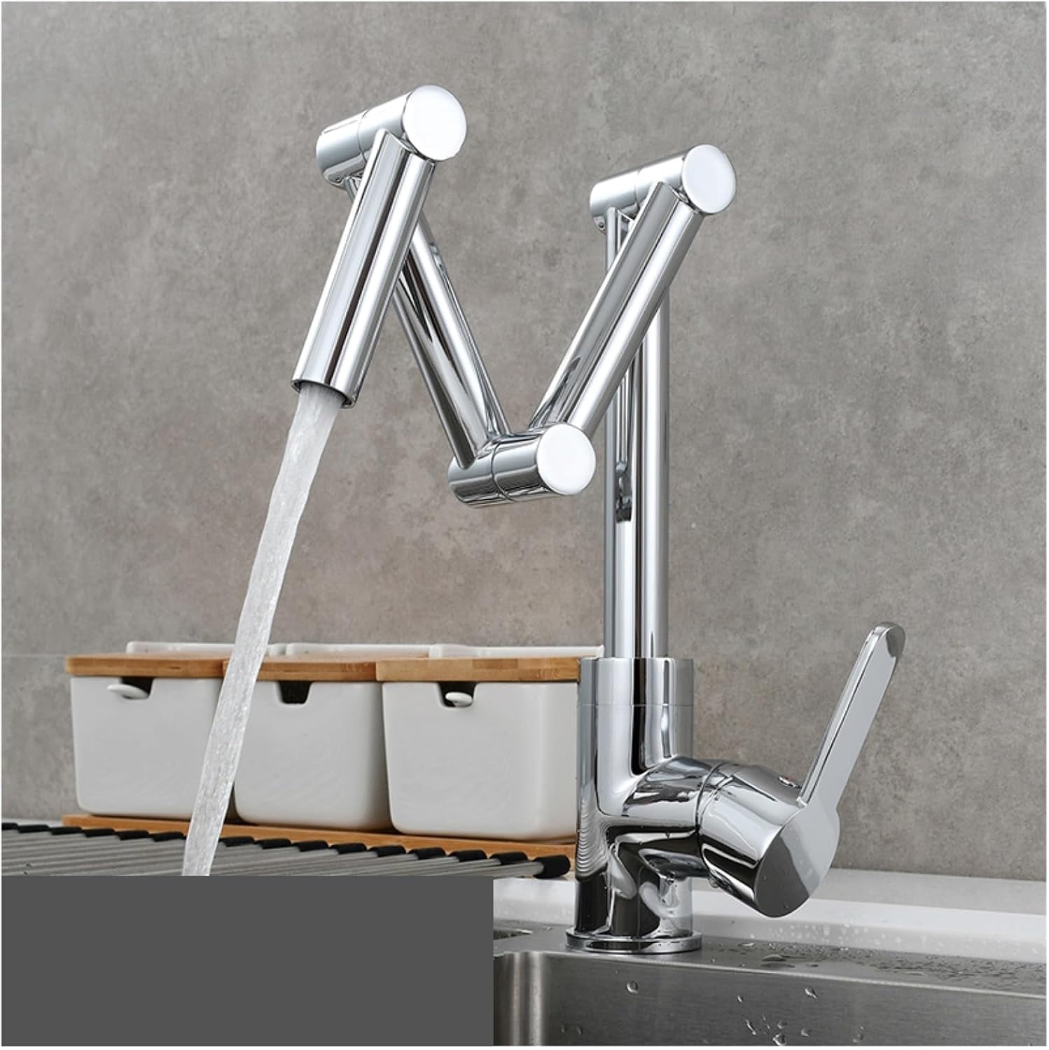 Brass Pot Filler Faucet Deck Mounted Three-Section Extension Folding ...