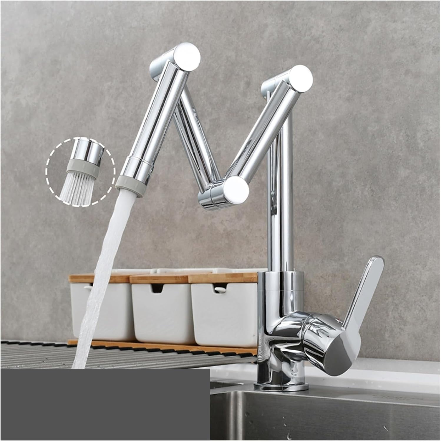 Brass Pot Filler Faucet Deck Mounted Three-Section Extension Folding ...