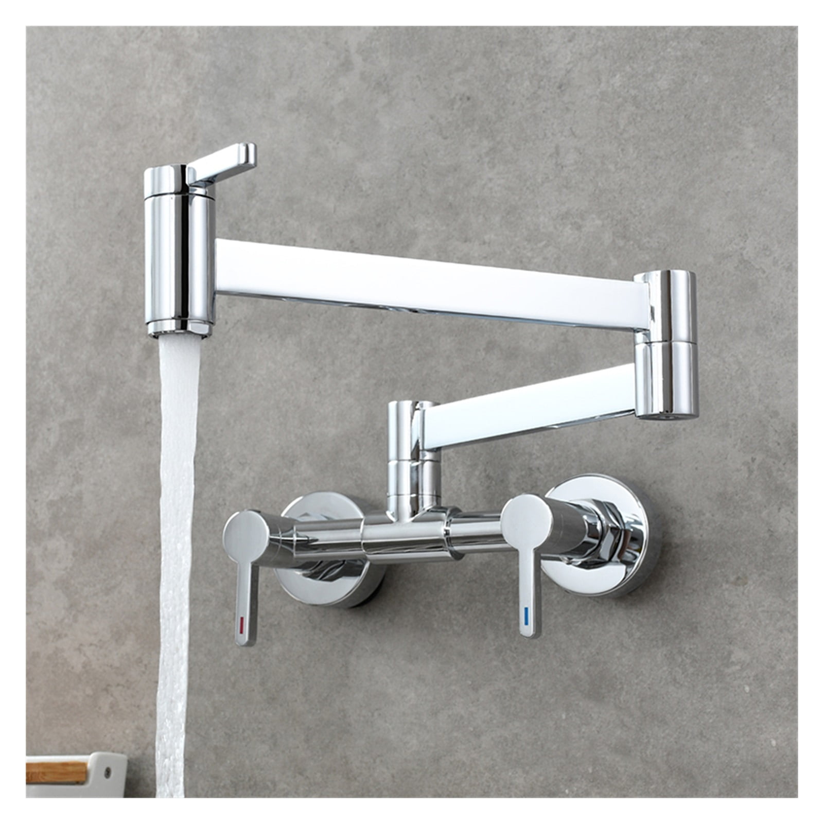 Brass Pot Filler Faucet Folding Kitchen Faucet With Double Joint Swing ...