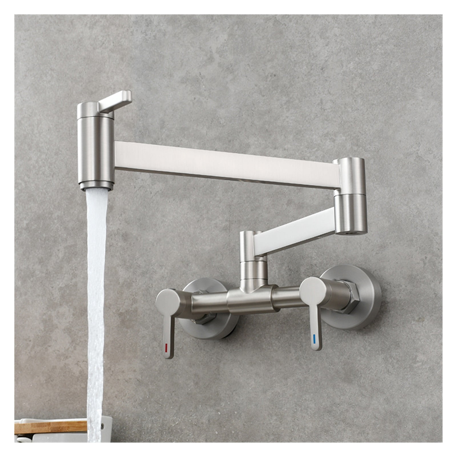 Brass Pot Filler Faucet Folding Kitchen Faucet With Double Joint Swing ...