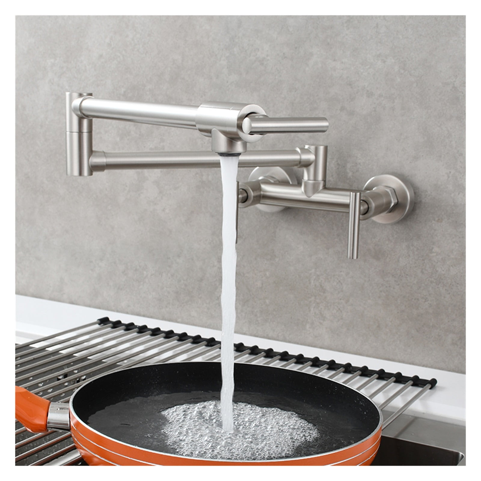 Brass Pot Filler Faucet With Double Joints Hot And Cold Water Kitchen ...