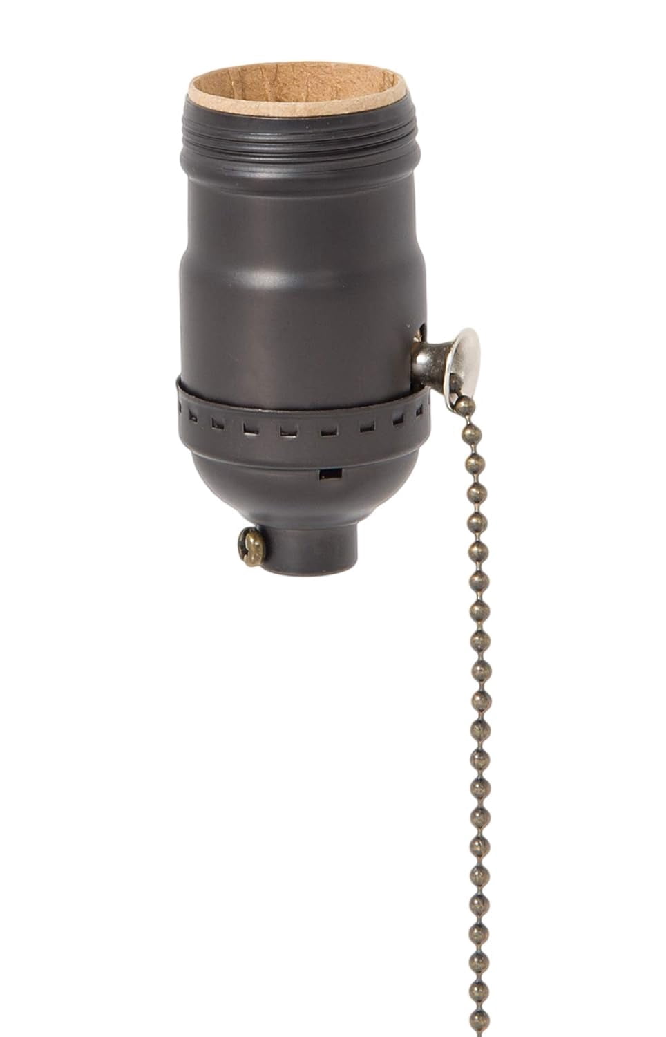 Brass Pull Chain Socket, Satin Black Finish, Pull Chain, On/Off ...