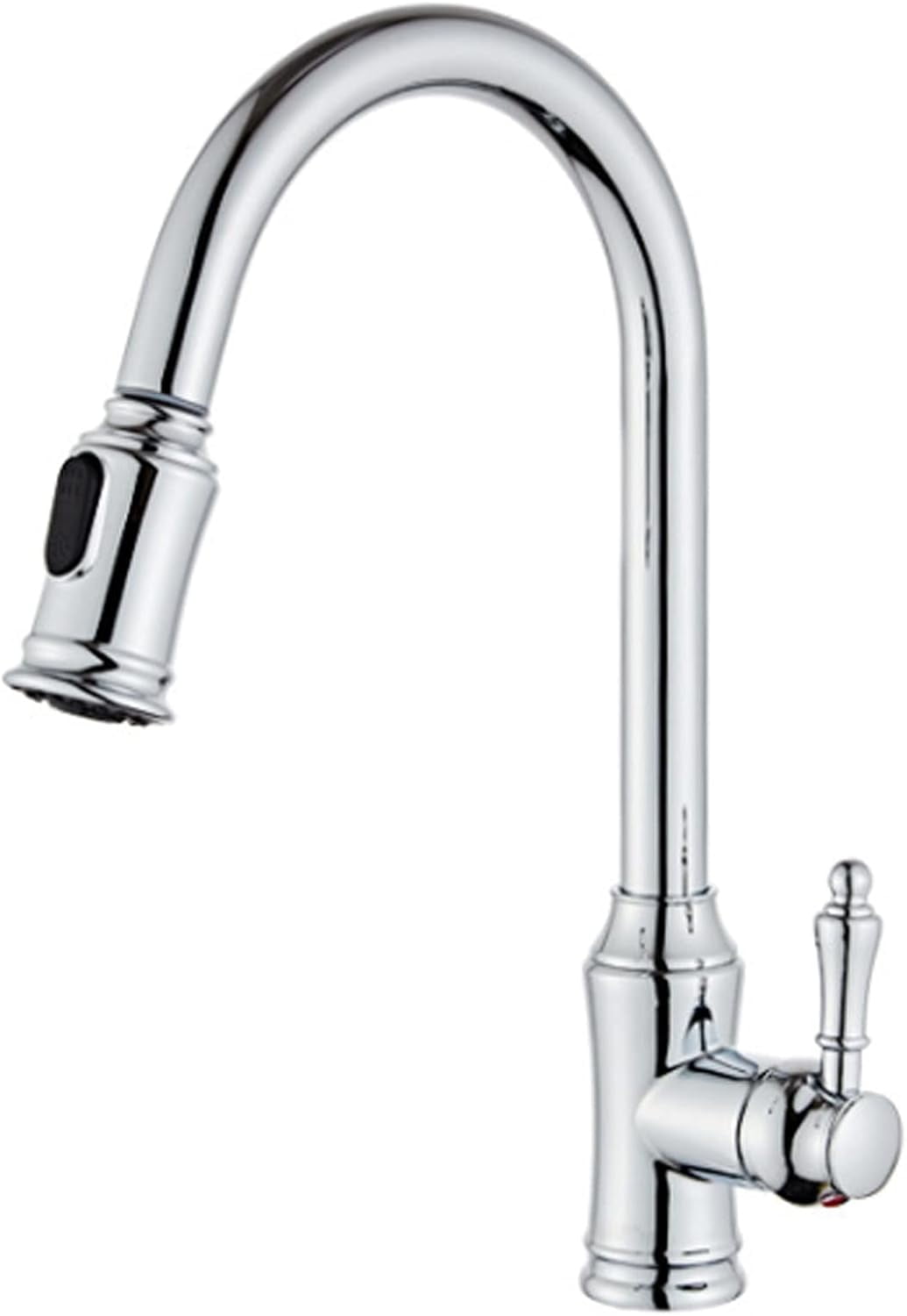 Brass Pull-Out Kitchen Faucet, 360°Rotation Hot and Cold Water Mixer ...