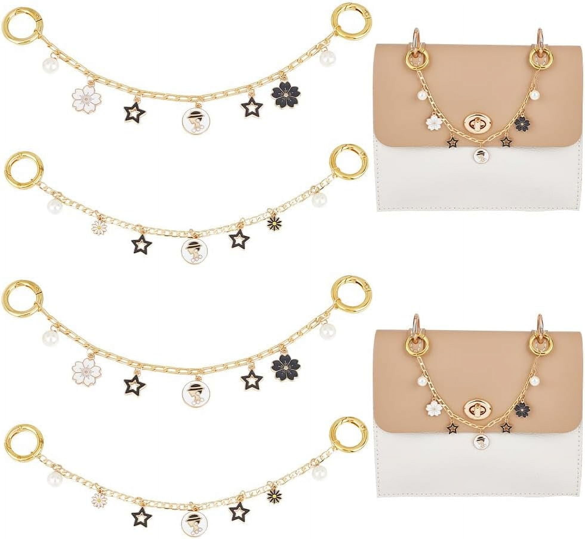 Brass Purse Chains with Alloy Enamel & ABS Plastic Imitation Pearl ...