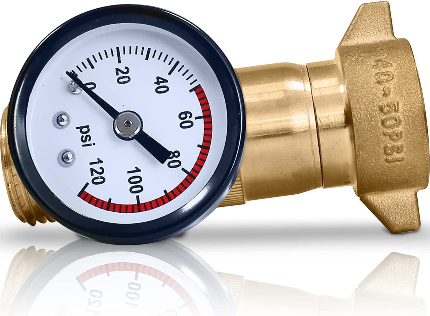 Brass RV Water Pressure Regulator (40-50PSI) with Gauge and Filter ...