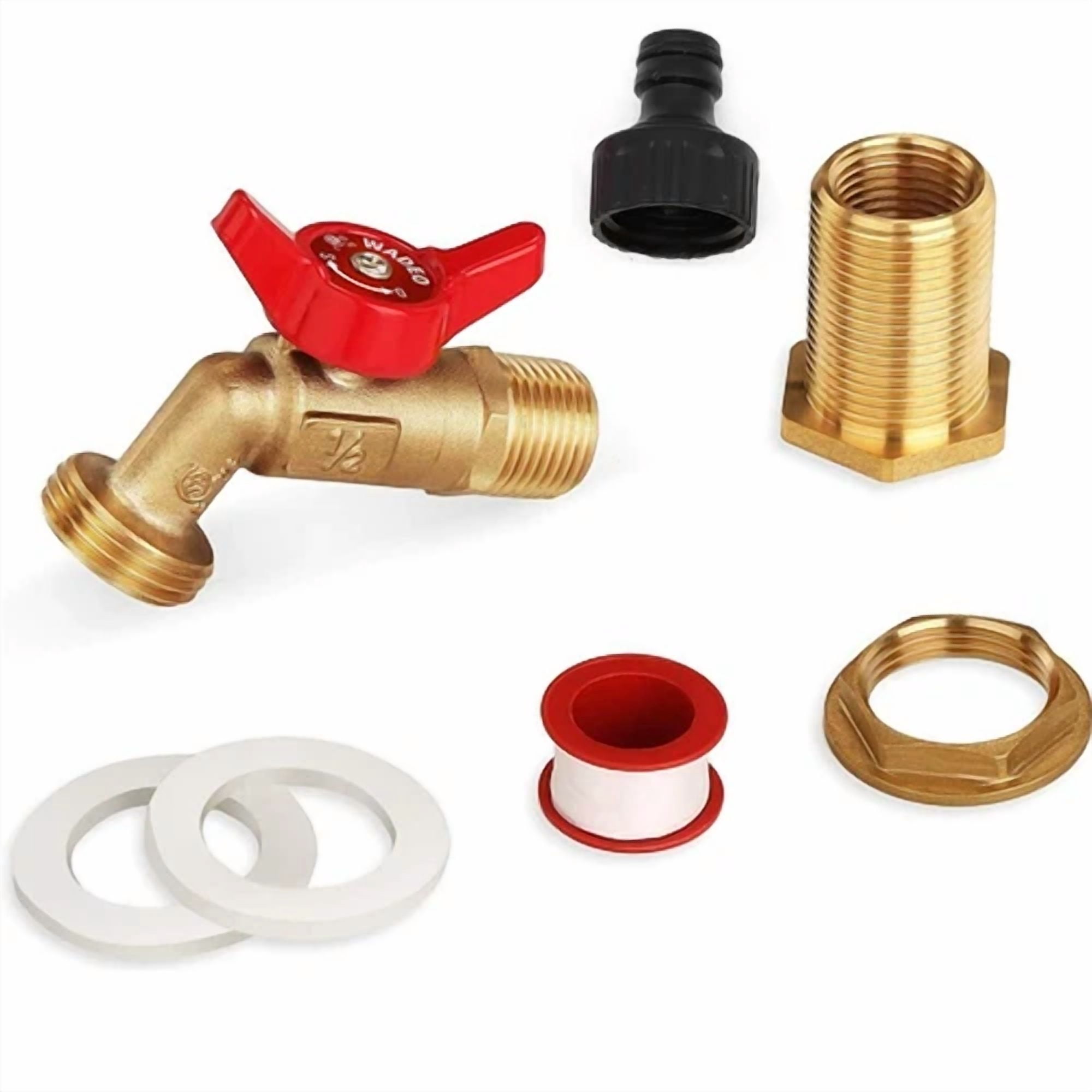 Brass Rain Barrel Spigot Quarter Turn Ball Valve Spigot With Bulkhead ...