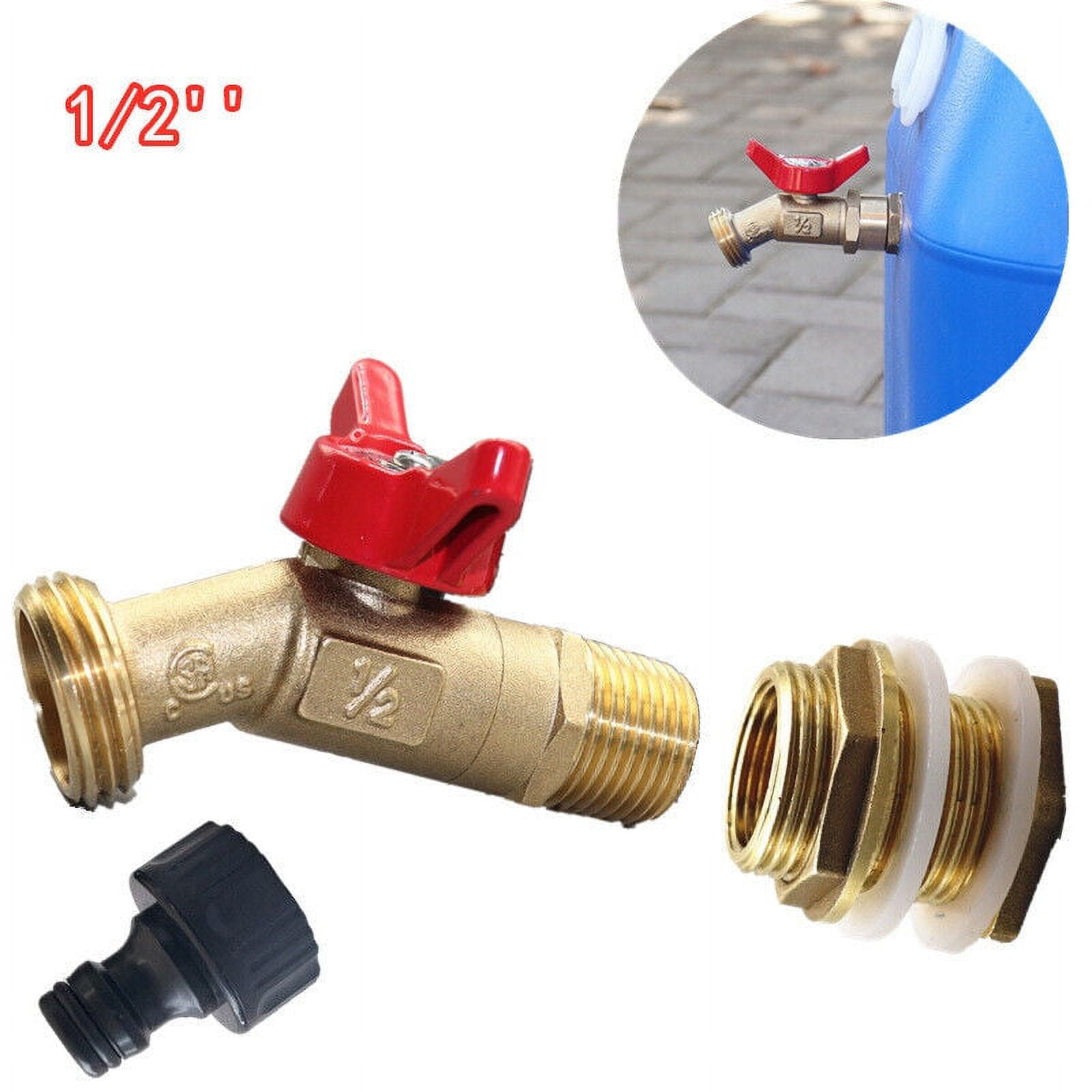 Brass Rain Barrel Spigot Quarter Turn Ball Valve Spigot with Bulkhead ...