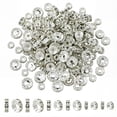 Brass Rhinestone Spacer Beads Grade A Straight Flange Silver Color ...