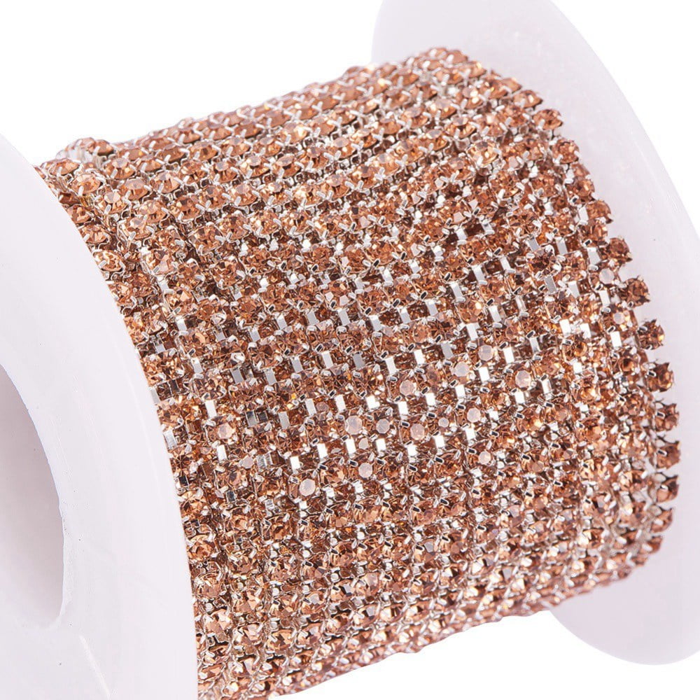 Brass Rhinestone Strass Chains with Spool Rhinestone Cup Chain about ...