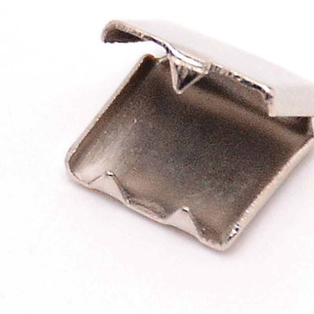 Brass Ribbon Crimp Ends Crimp End Findings Square Platinum 6x6.5mm ...